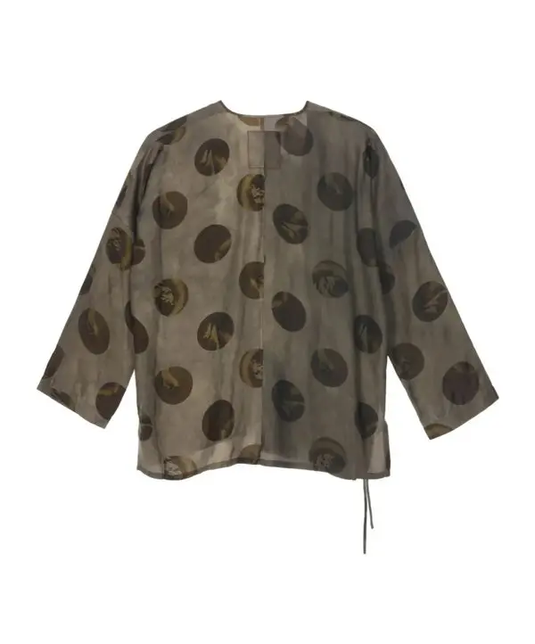 UMA WANG Polka-dot Print Tie-detailed Top