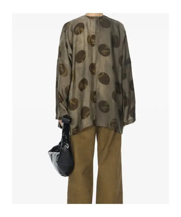 UMA WANG Polka-dot Print Tie-detailed Top