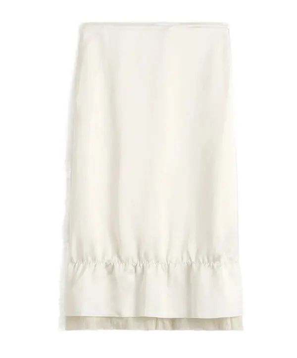 TOTEME Layered Satin Skirt - White