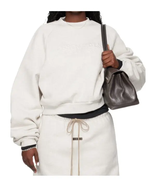 Fear Of God Long-sleeved Cropped Sweatshirt - Oatmeal Heather