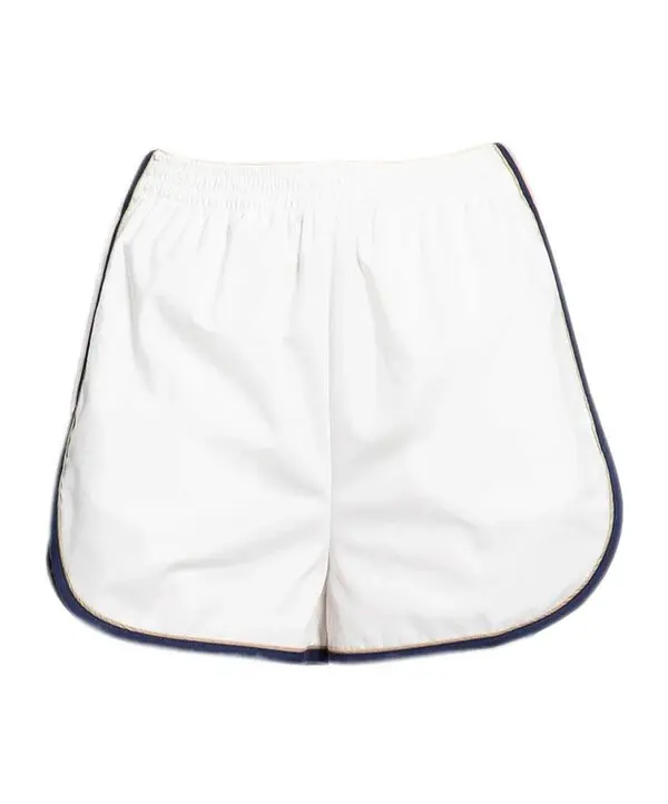 Prada Elastic Waist Shorts With Contrasting Trim - White