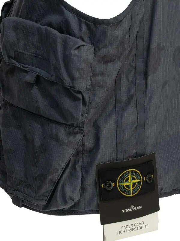 Stone Island Camouflage Vest - Blue