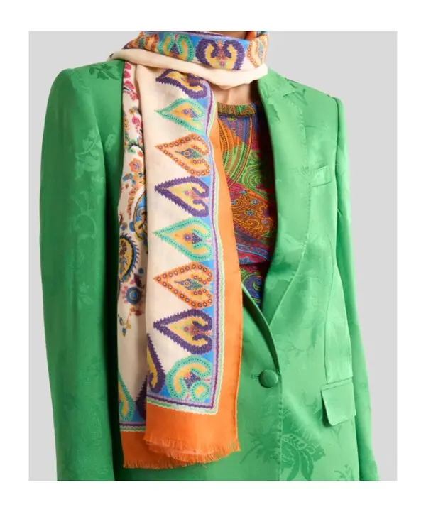 Etro Floral Paisley Motif Jacquard Scarf