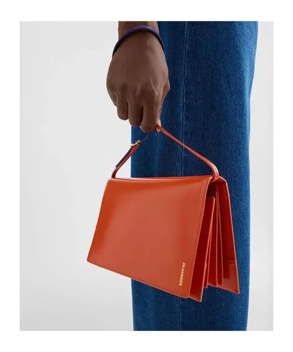 JIL SANDER File Small Shoulder Bag - Paprika