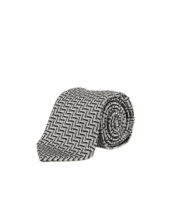 TOM FORD Micro Pattern Neck Tie - Gray