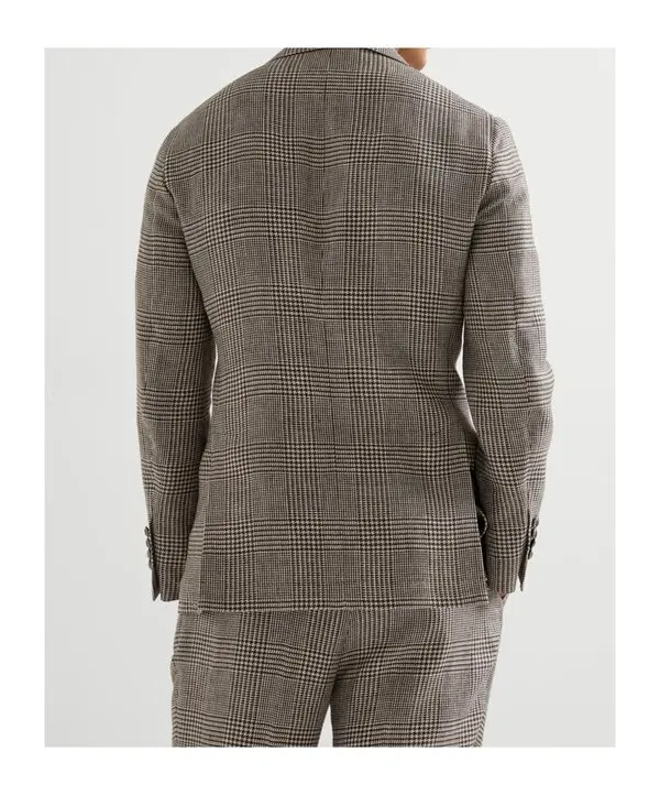 Brunello Cucinelli Prince Of Wales Blazer - Brown