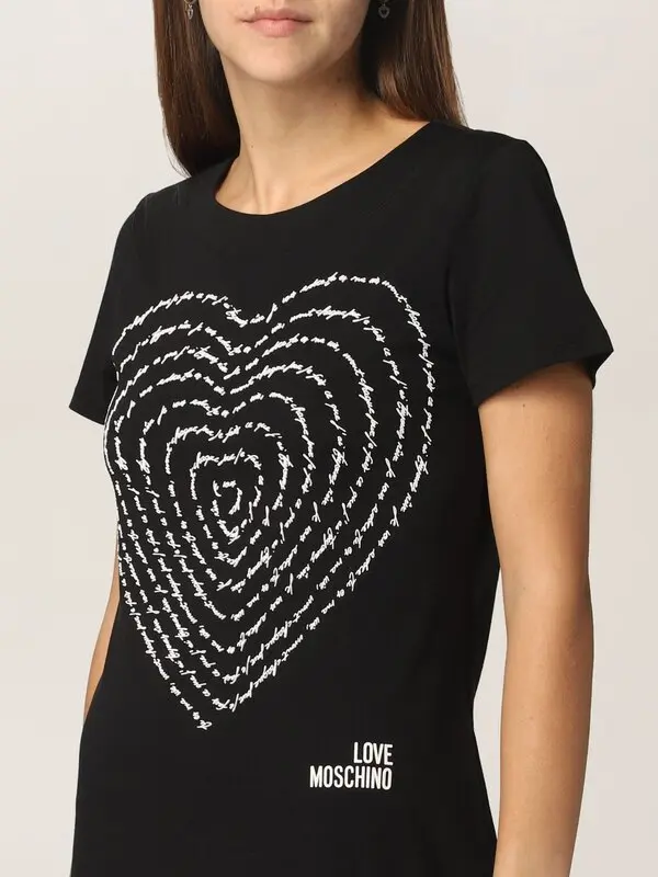 Moschino 3d Heart Cotton-jersey T-shirt Dress