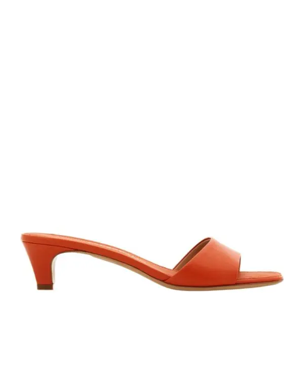 FERRAGAMO Low Heeled Slide Sandals - Red
