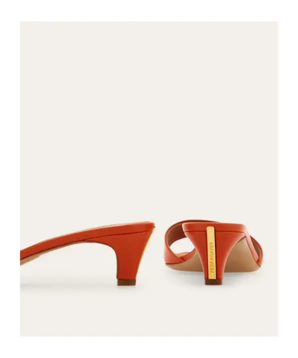 FERRAGAMO Low Heeled Slide Sandals - Red