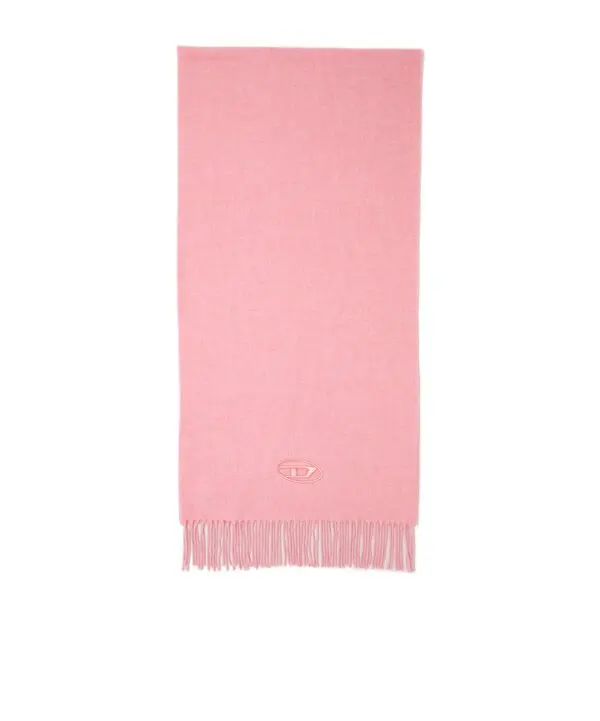 DIESEL® S-imon-d Embroidered Fringed Scarf - Pink/white