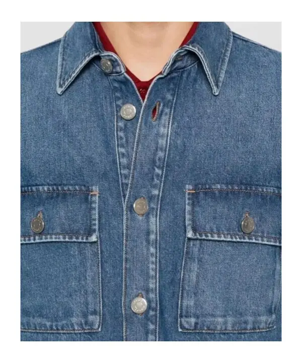 Jacob Cohen Denim Shirt Jacket With Pointed Collar - Medium Blue