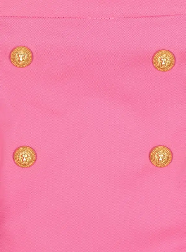 Balmain High-waisted Flared Skirt With Gold Buttons