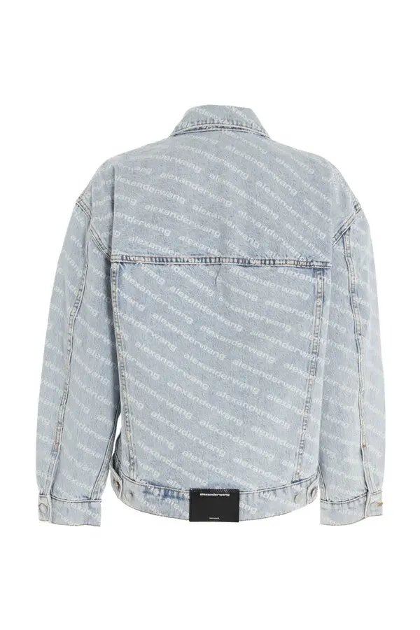 Alexander Wang Allover Logo Denim Jacket - Light Blue