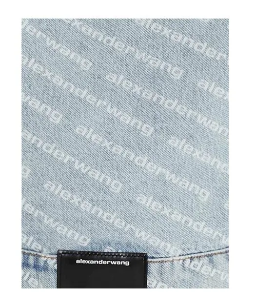 Alexander Wang Allover Logo Denim Jacket - Light Blue