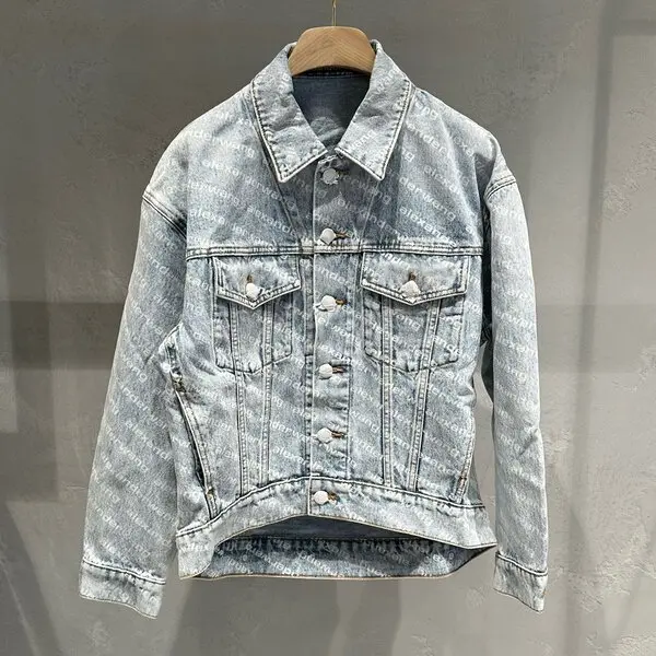 Alexander Wang Allover Logo Denim Jacket - Light Blue