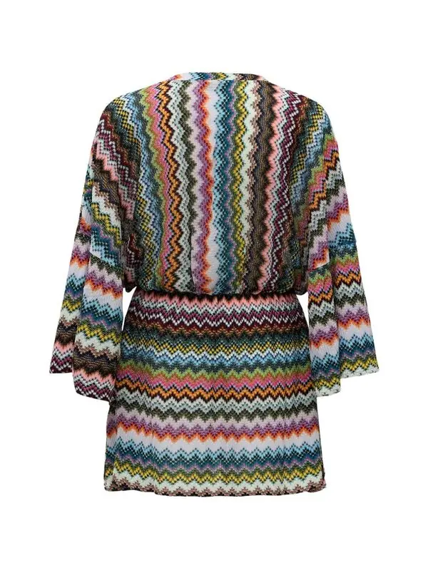 Missoni Chevron V-neck Beach Dress - Gray