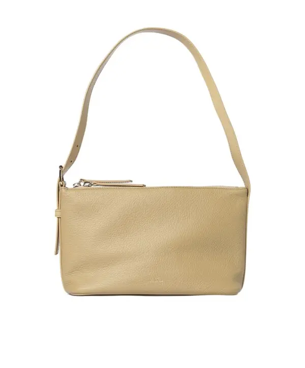 A.p.c. Vera Logo Embossed Shoulder Bag - Nude