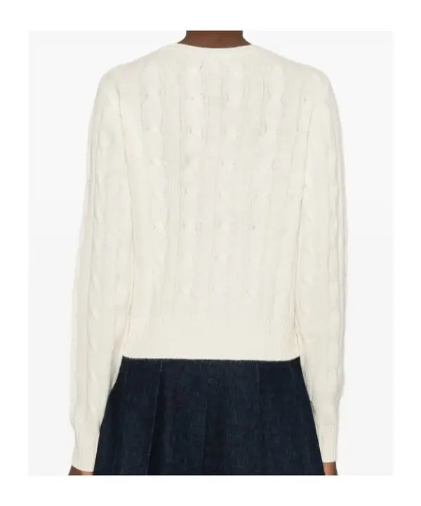 SPORTY  RICH Sporty & Rich Logo Detailed Knitted Cardigan