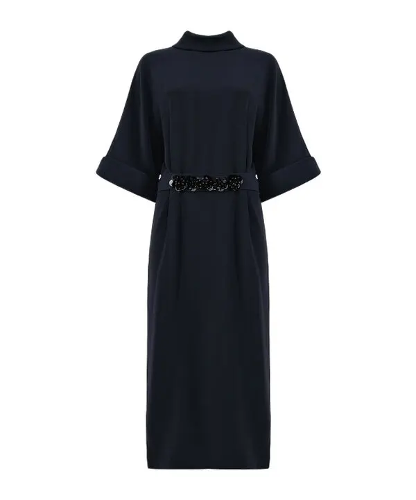 P.a.r.o.s.h Short Sleeve High Neck Embellished Dress