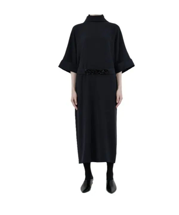 P.a.r.o.s.h Short Sleeve High Neck Embellished Dress