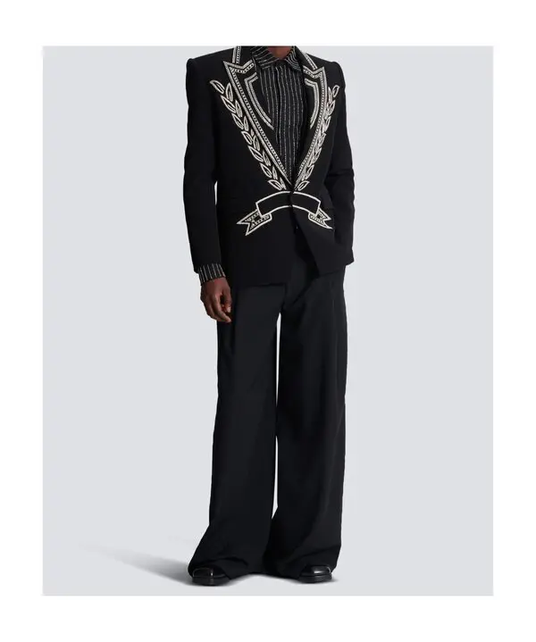 Balmain Embellished Crepe Single-button Blazer