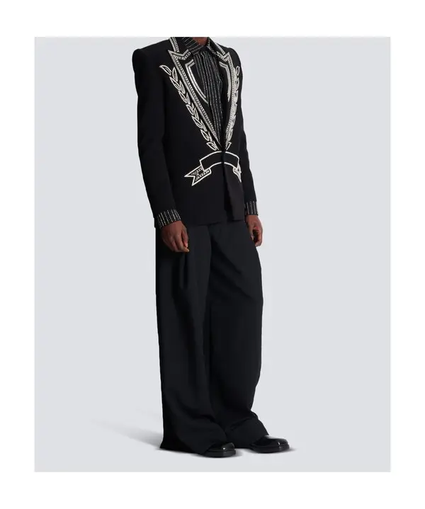 Balmain Embellished Crepe Single-button Blazer