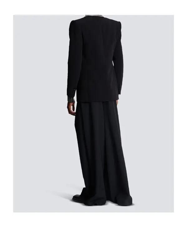 Balmain Embellished Crepe Single-button Blazer