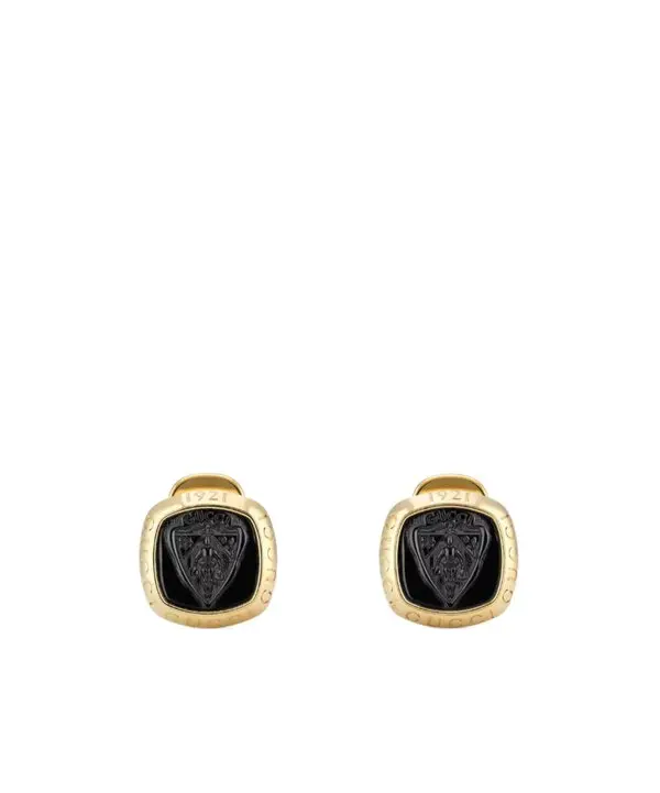 Gucci Crest Cufflinks - Gold Brass And Black