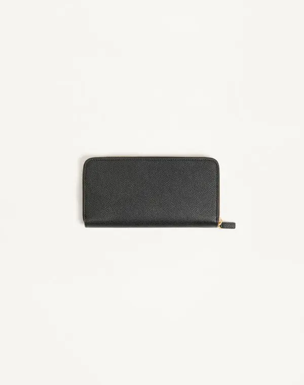 Valentino Garavani Vlogo Signature Zip-up Wallet - Black