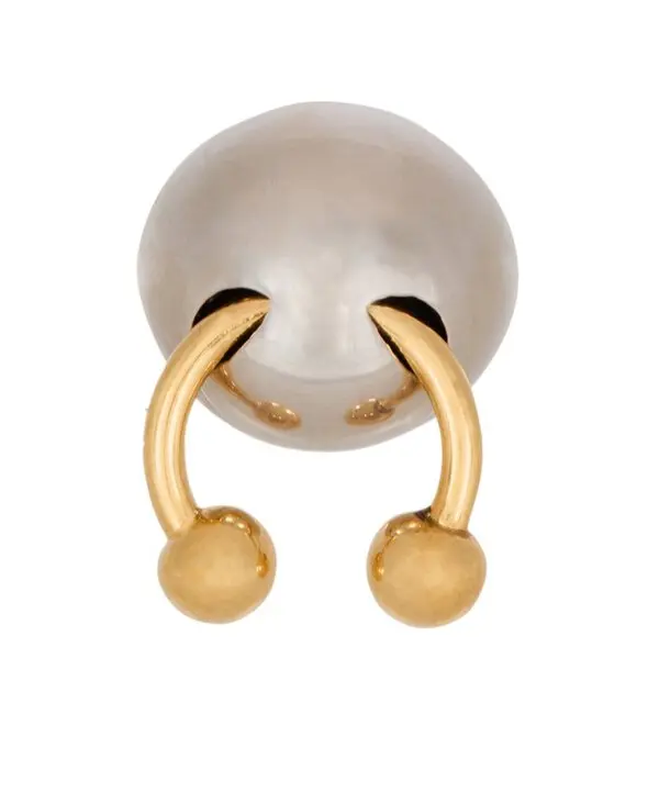 Balmain Spherical Ring With Piercing Detail - Silver