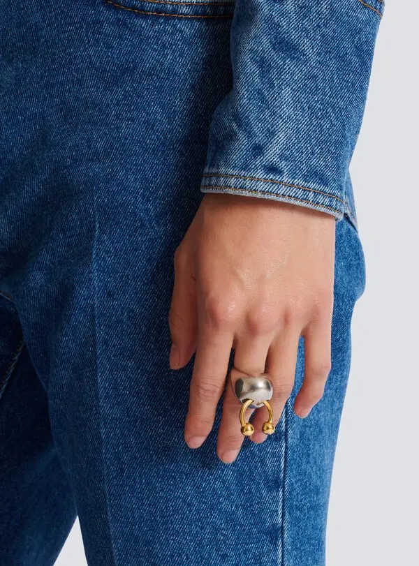 Balmain Spherical Ring With Piercing Detail