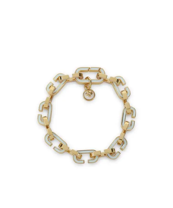 Casablanca C Link Chain Bracelet With Enamel Detailing - Gold