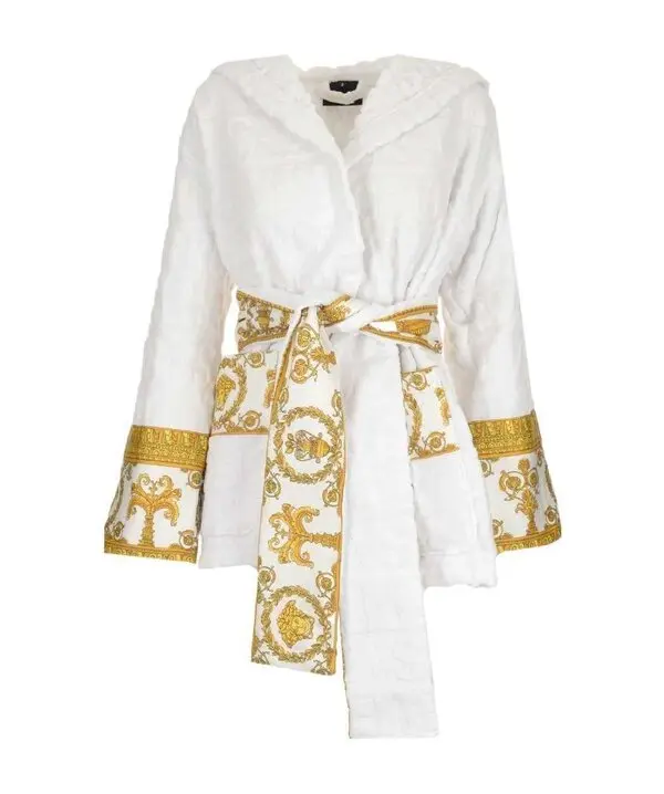 Versace Baroque Printed Belted Waist Robe - No