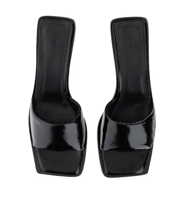 ALOHAS Square Toe Slip-on Sandals - Black
