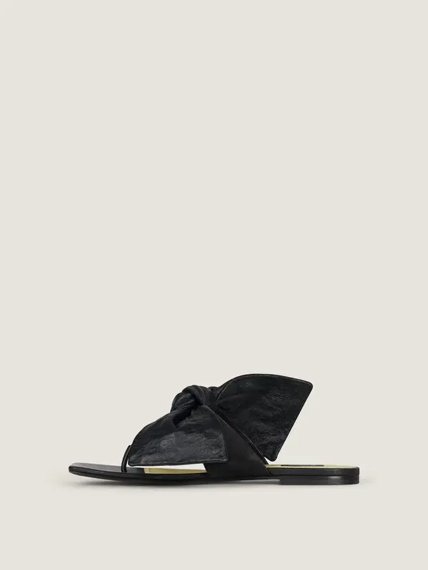 Givenchy Boudoir Bow Thong Slides - Black