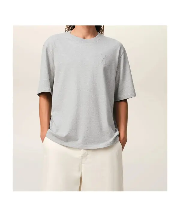 AMI Paris De Coeur Short-sleeved Crewneck T-shirt - Heather Ash