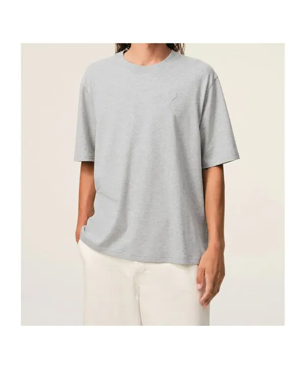 AMI Paris De Coeur Short-sleeved Crewneck T-shirt - Heather Ash