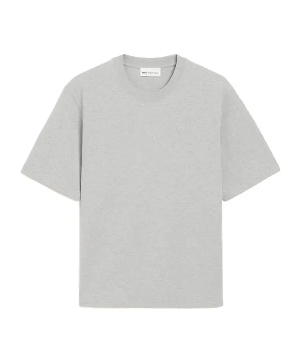 AMI Paris De Coeur Short-sleeved Crewneck T-shirt - Heather Gray