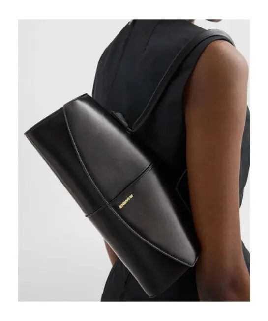 JIL SANDER Sculpted Leather Shoulder Bag