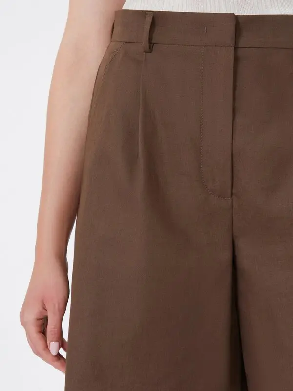 Max Mara Decuba Pleated Bermuda Shorts - Chocolate-colored