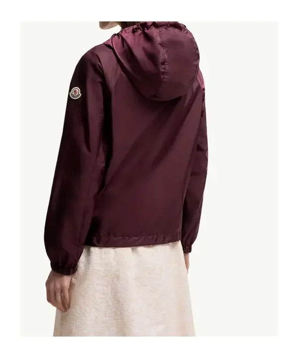 Moncler Coquelicot Zip-up Hooded Jacket - Wine Red