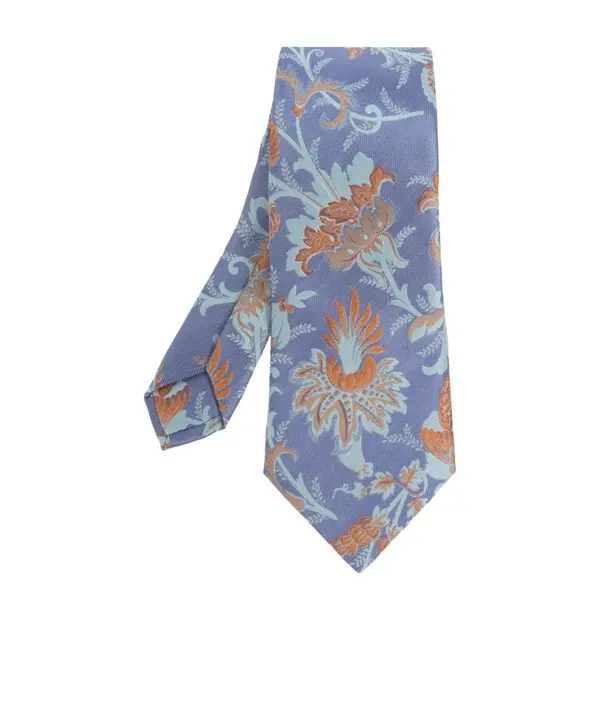 Etro Floral Motif Jacquard Neck Tie - Multicolor