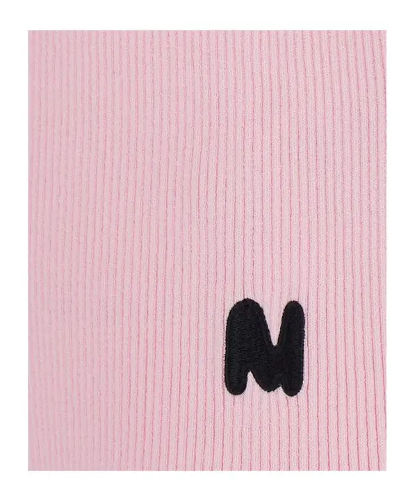 MSGM Ribbed Logo Knitted Polo