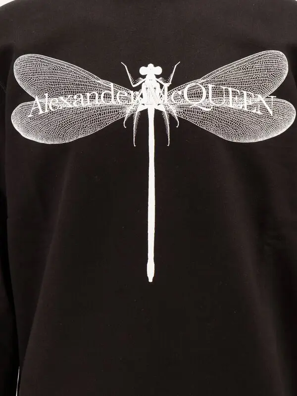 Alexander McQueen Dragonfly Print Crewneck Sweatshirt