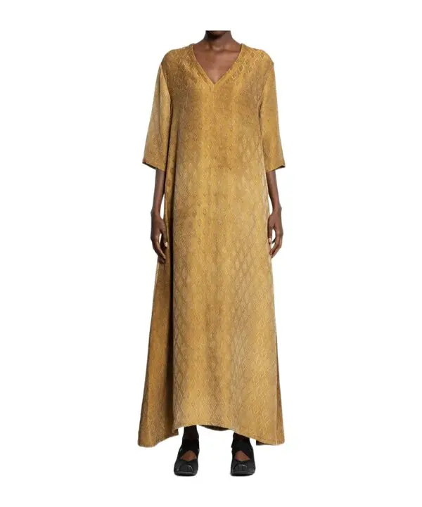 UMA WANG V-neck Maxi Dress - Brown