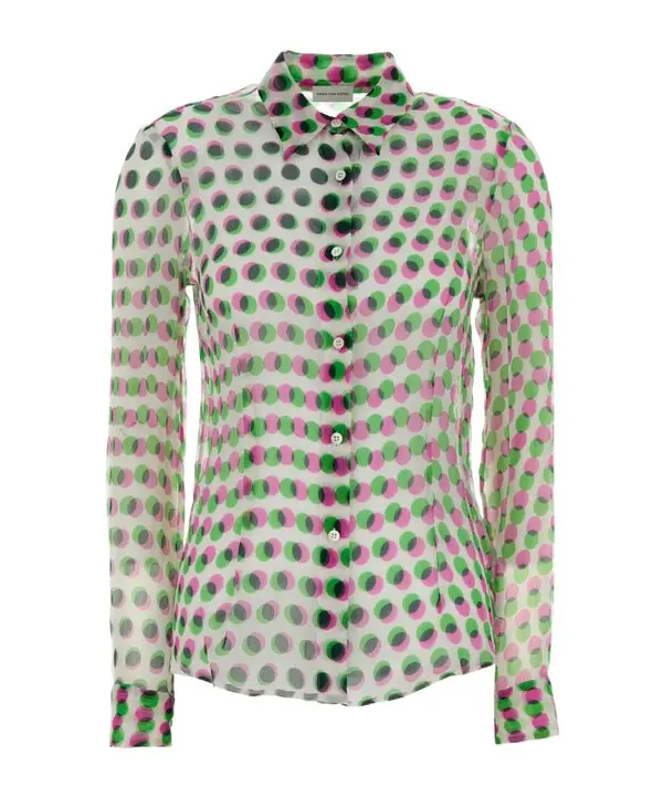 Dries Van Noten Cloudy Polka Dot Chiffon Shirt - Multicolor