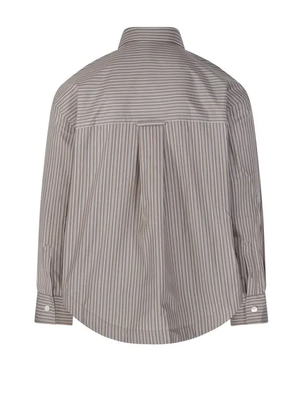 Ami Long Sleeved Striped Shirt - Gray