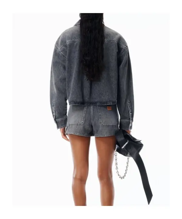 Alexander Wang Cropped Boxy Denim Shirt
