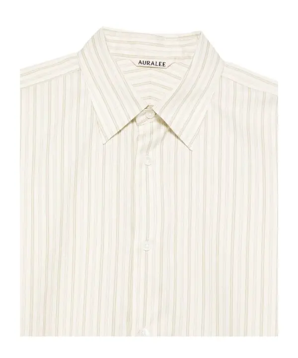 Auralee Striped Embroidered Shirt