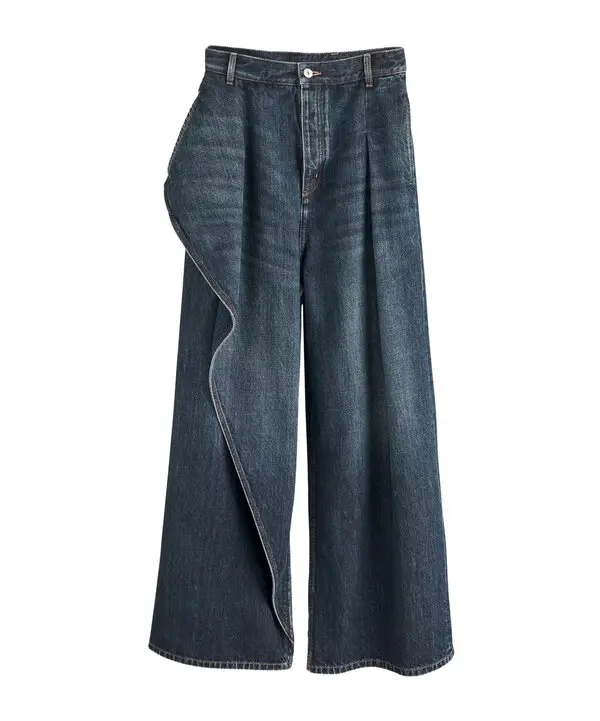 Dior Draped Flared Jeans - Blue